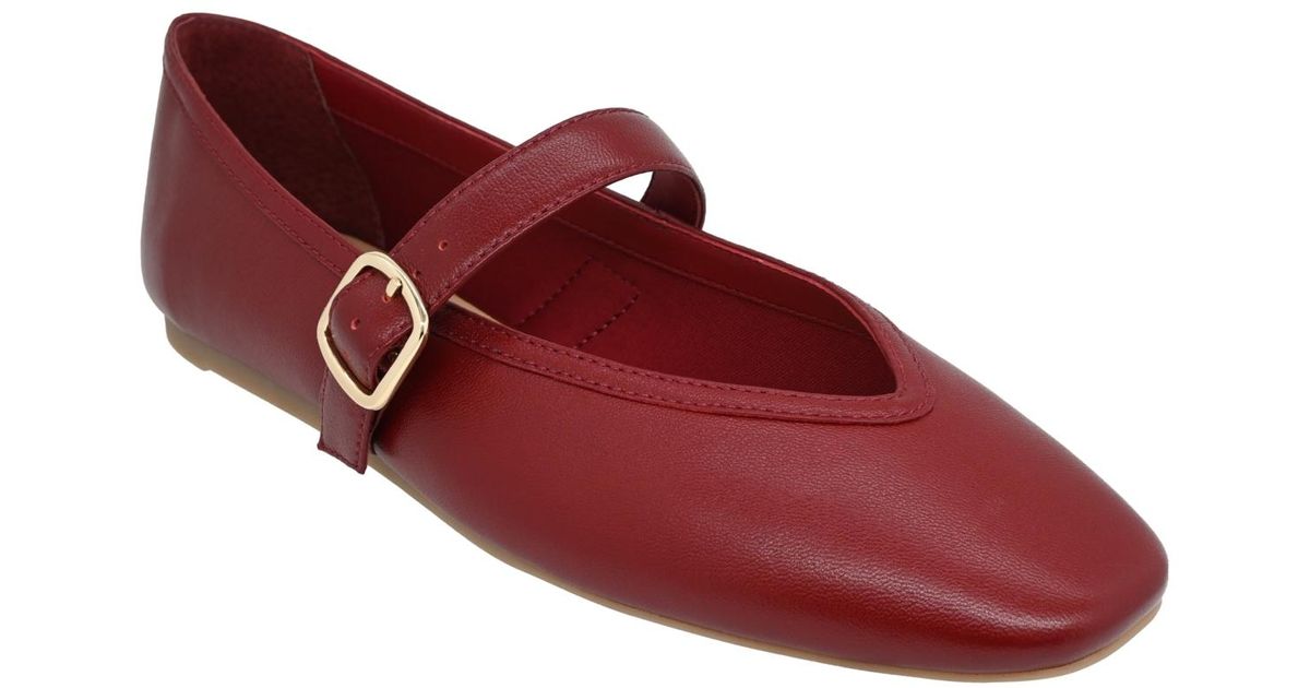 INC International Concepts Lannettee Mary Jane Flats in Red | Lyst