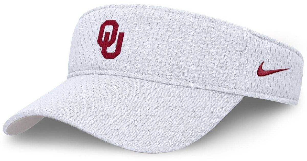 Nike And Oklahoma Sooners 2025 Dugout Softball Ace Performance Adjustable Visor Hat in White | Lyst