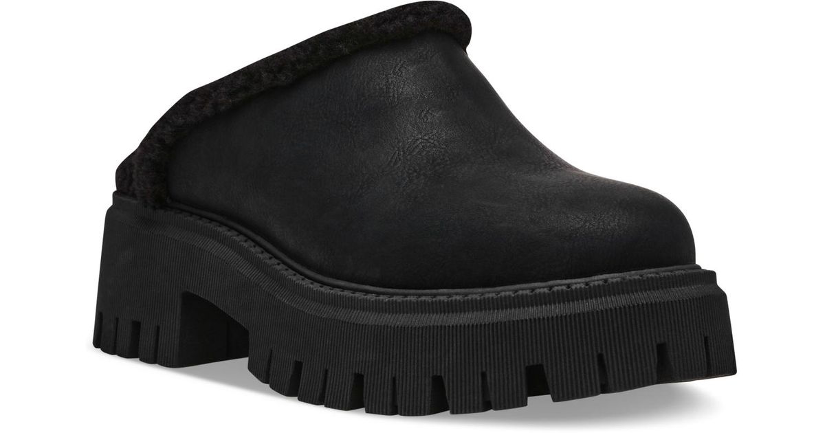Dolce Vita Gracelyn Cozy Lug Sole Platform Clog Mules in Black | Lyst