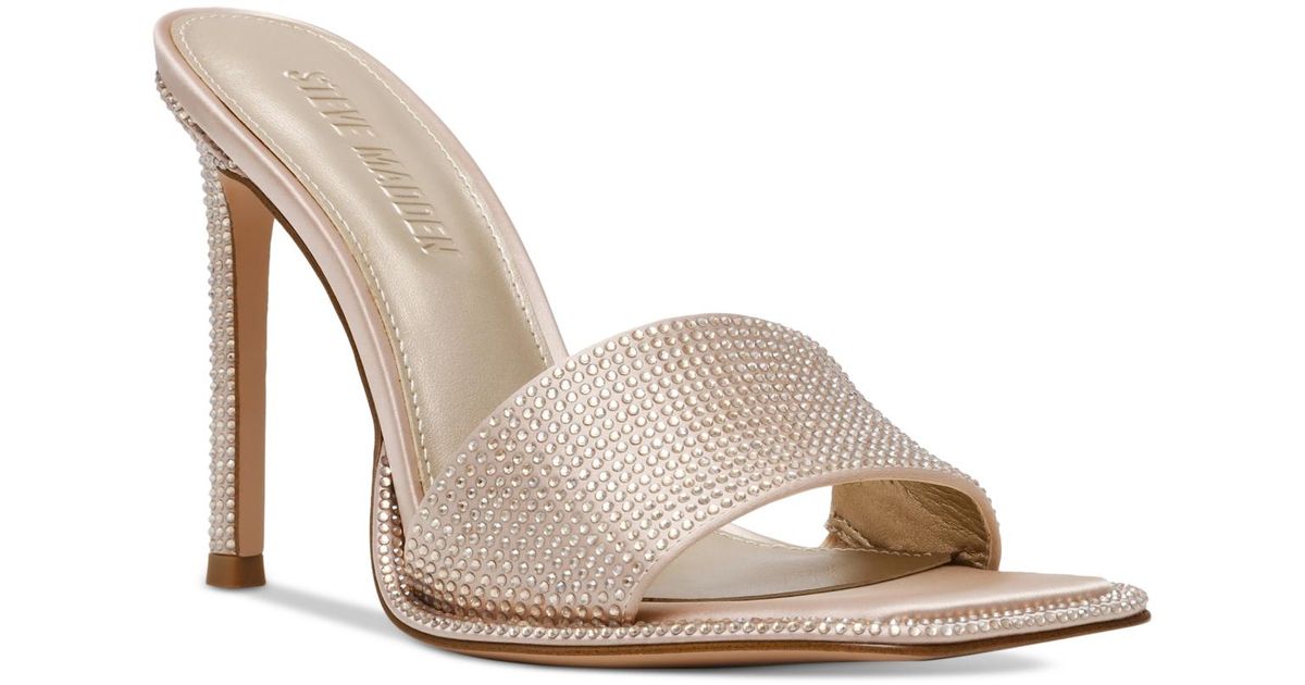 Steve Madden Yara High-heel Mule Dress Sandals in White | Lyst