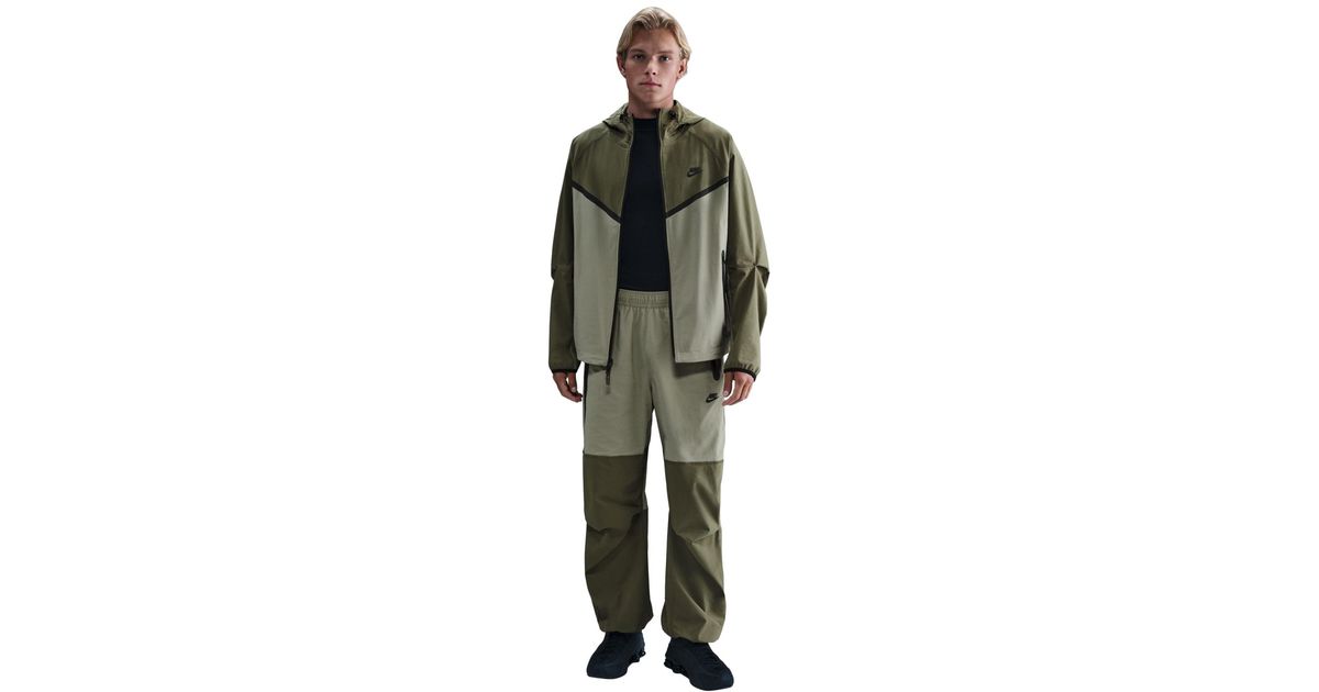 Nike Tech Woven Hooded Jacket in Green for Men | Lyst
