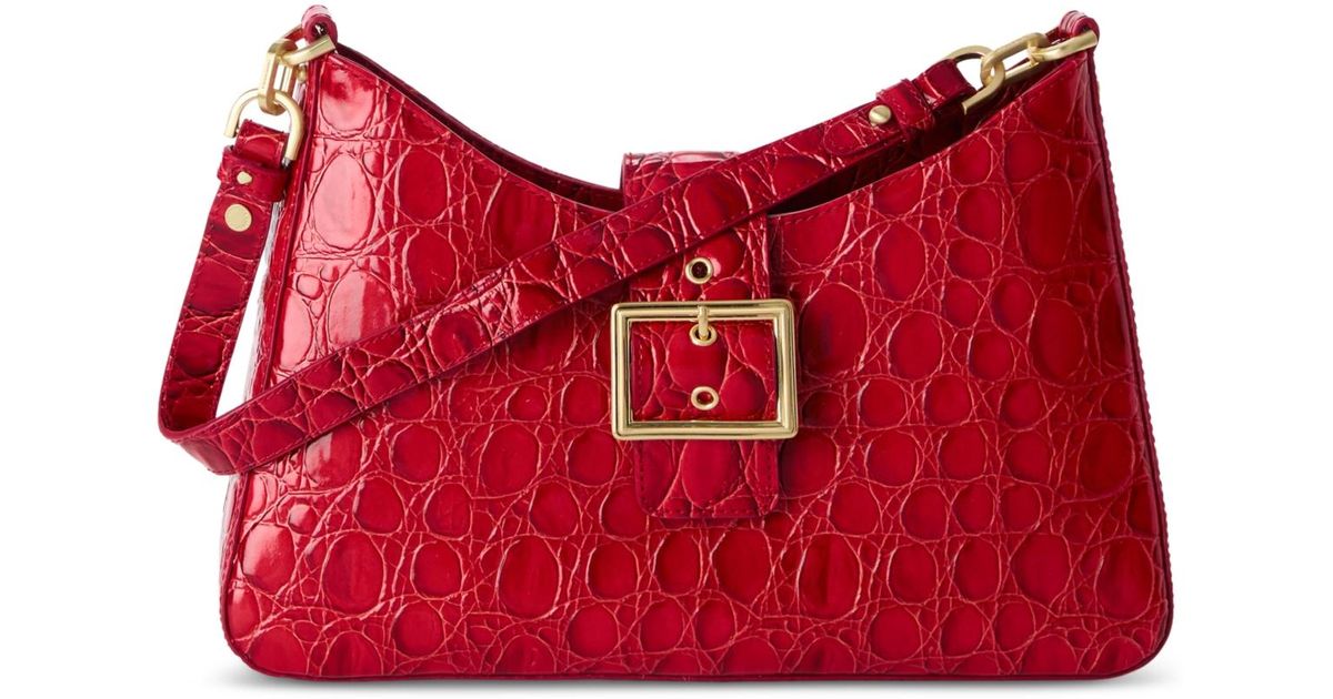 Brahmin Esme Vanderbilt Small Leather Shoulder Bag in Red | Lyst