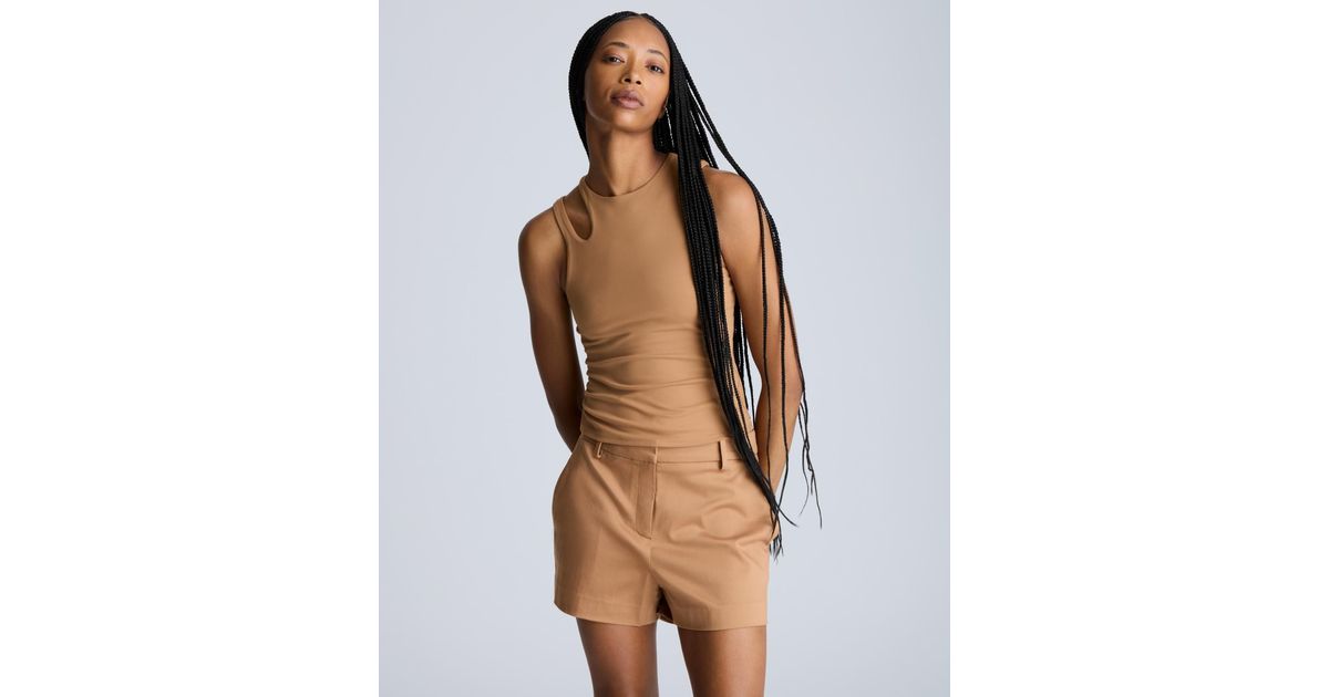 Kenneth Cole Cutout Built-in Bra Tank in Brown | Lyst