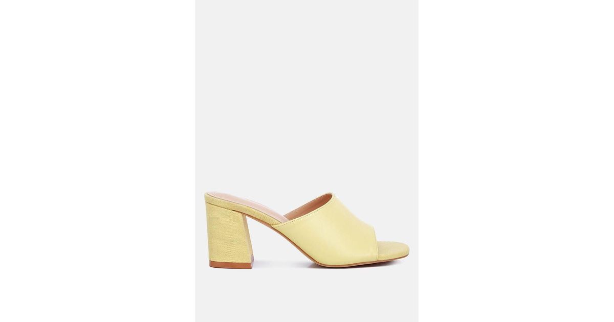 LONDON RAG Addie Block Heel Slip On Sandals in White | Lyst