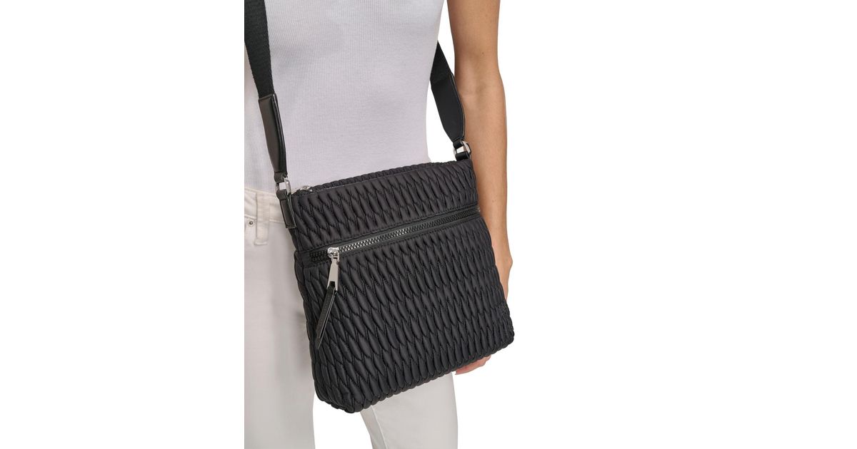 DKNY Mack Nylon Crossbody Bag in Black | Lyst
