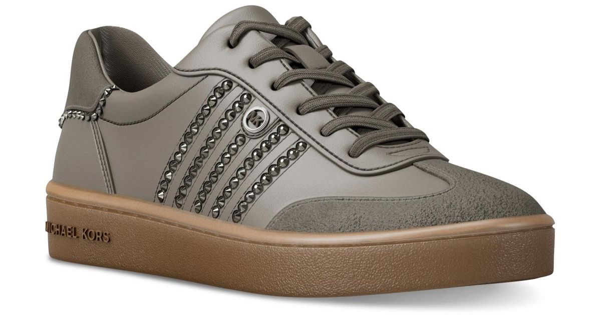 Michael Kors Scotty Lace Up Sneakers in Brown | Lyst