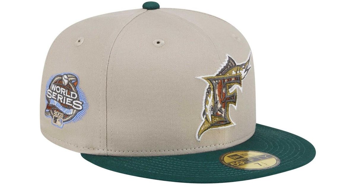 KTZ Natural/hunter Green Florida Marlins Cooperstown Collection ...
