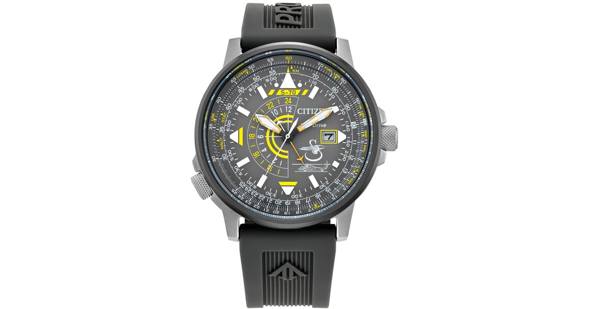 Citizen Eco-drive Promaster Nighthawk Sikorsky Gray Rubber Strap Watch ...
