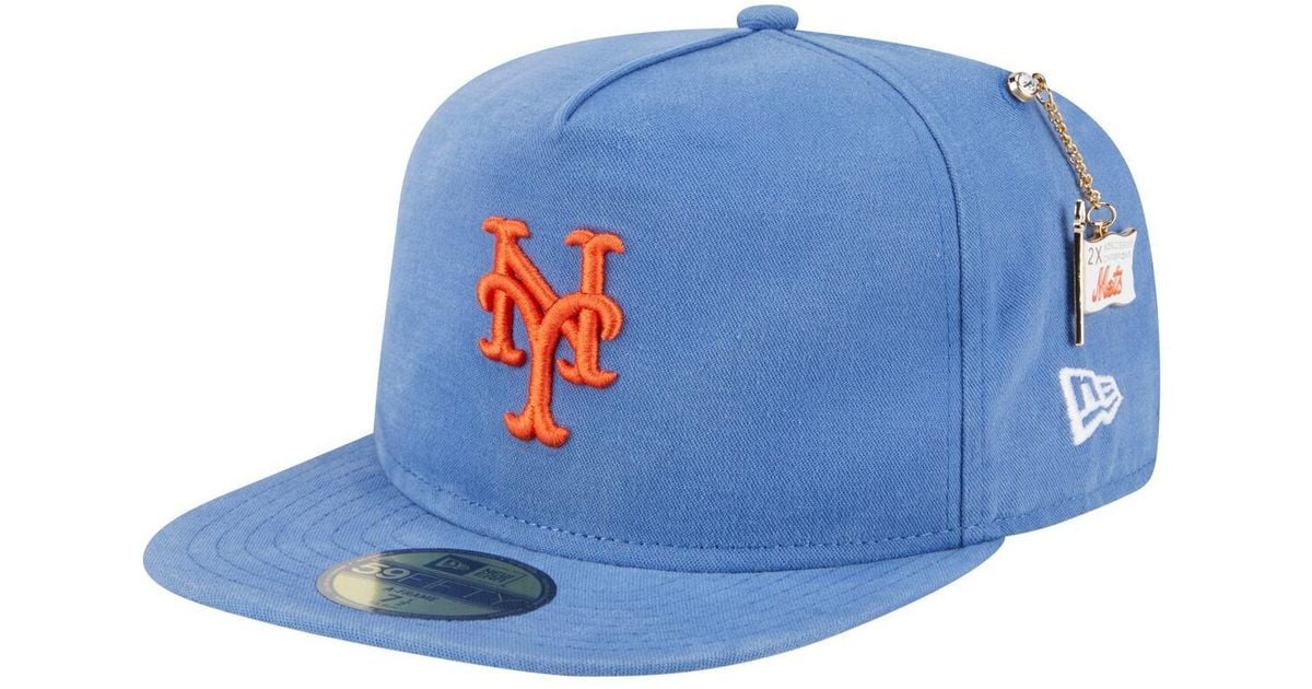 KTZ New York Mets Championship Side Flag A-frame 59fifty Fitted Hat in ...