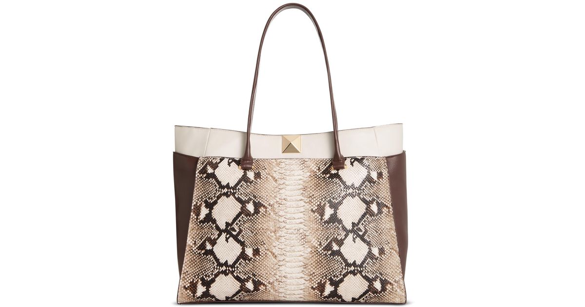 INC International Concepts Abigaill Large Snake Tote in Natural | Lyst