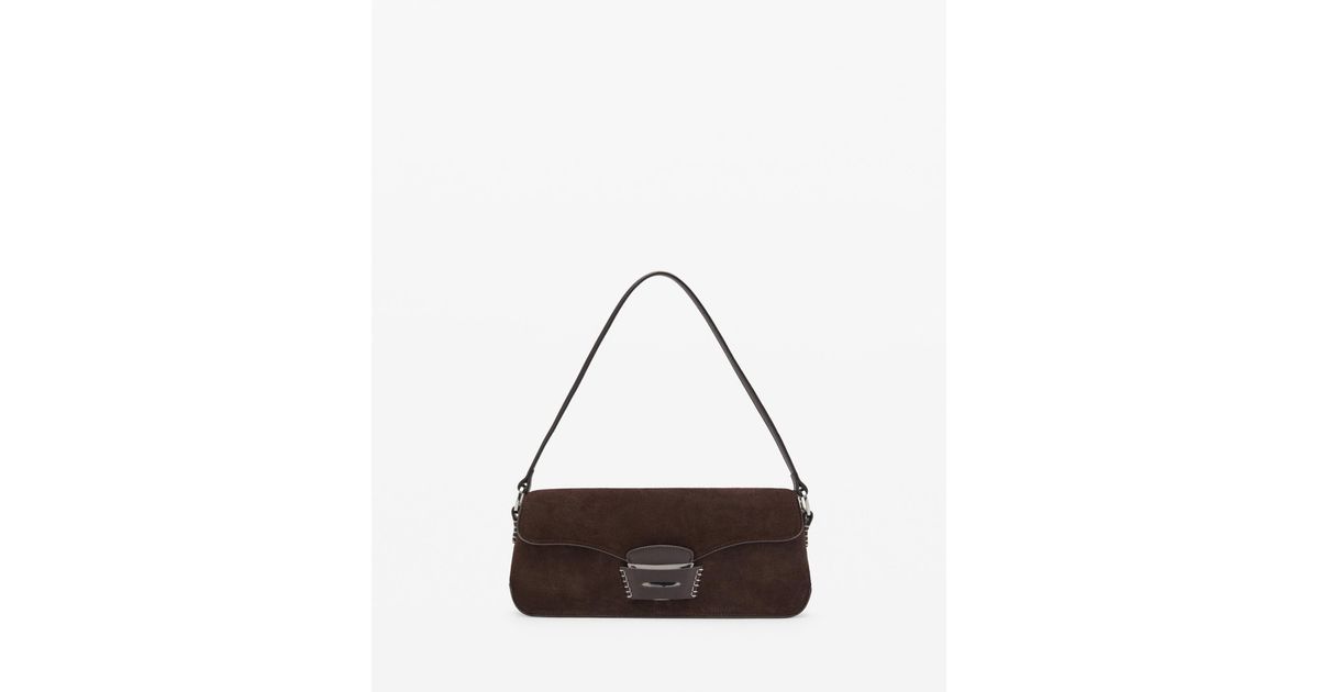 Mango Suede Shoulder Bag in Brown | Lyst