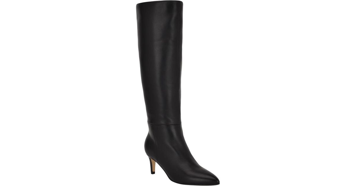 Calvin Klein Garray Pointy Toe Stiletto Heel Knee High Dress Boots in ...