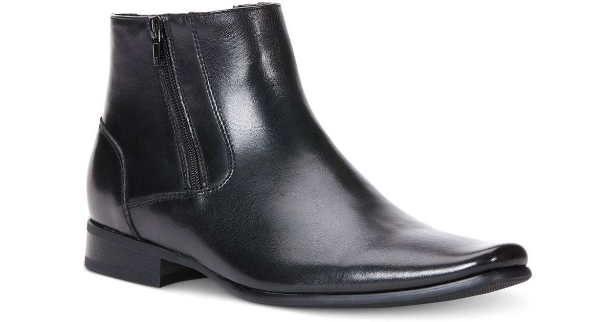 Calvin Klein Men's Beck Leather Boots in Black for Men | Lyst