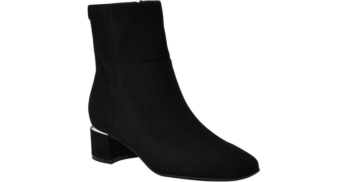 Calvin Klein Parry Block Heel Ankle Booties in Black | Lyst