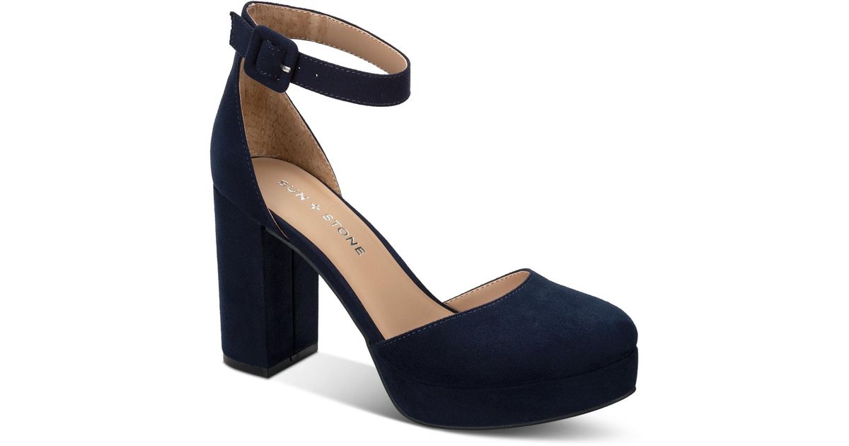 Sun & Stone Sun + Stone Birdey Ankle Strap Block Heel Platform Pumps in ...