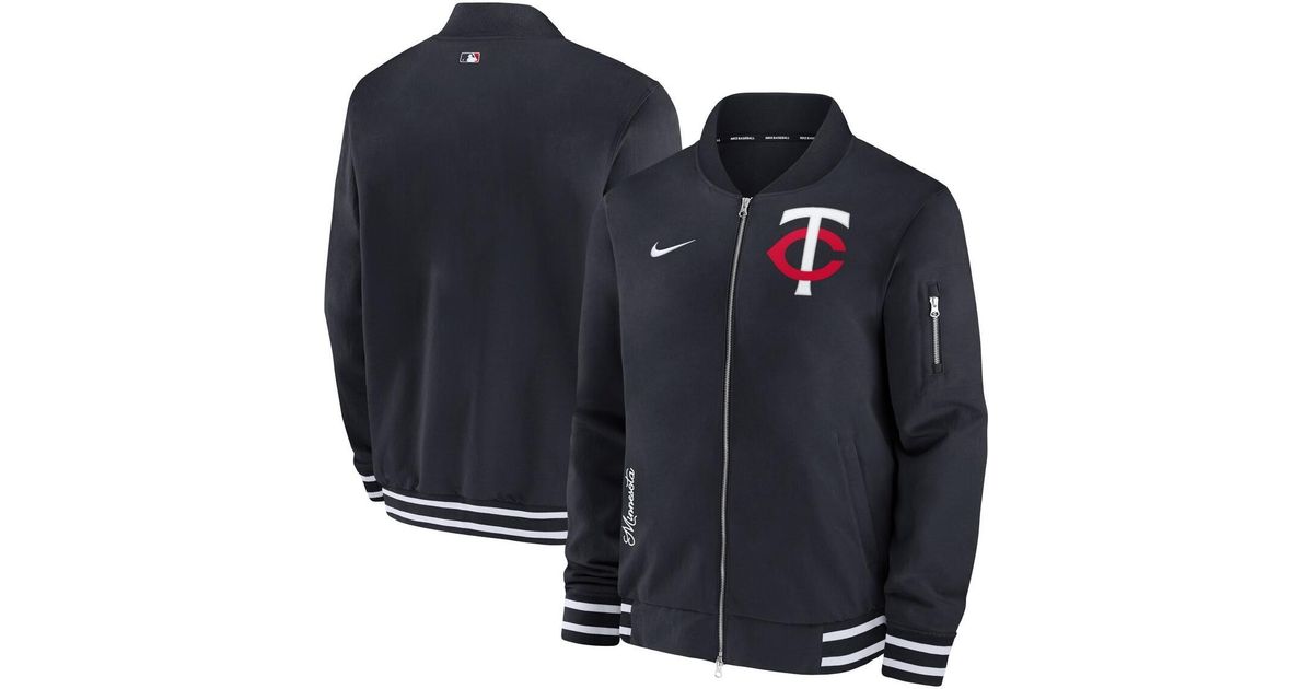 Nike Minnesota Twins Authentic Collection Full-zip Bomber Jacket in ...