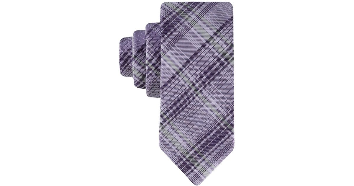 Calvin Klein Delia Plaid Tie in Purple for Men | Lyst