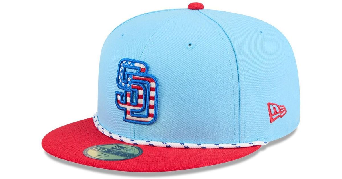 KTZ Light Blue/red San Diego Padres 2025 Fourth Of July 59fifty Fitted ...