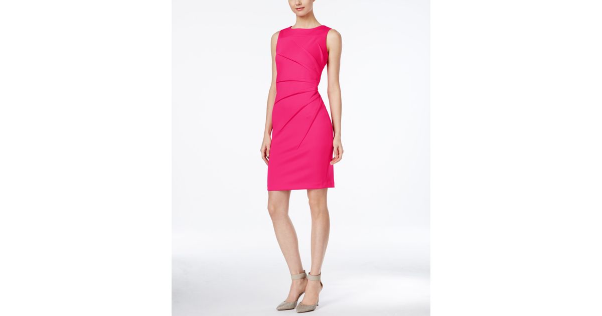 Calvin Klein Starburst Sleeveless Sheath Dress In Pink Lyst