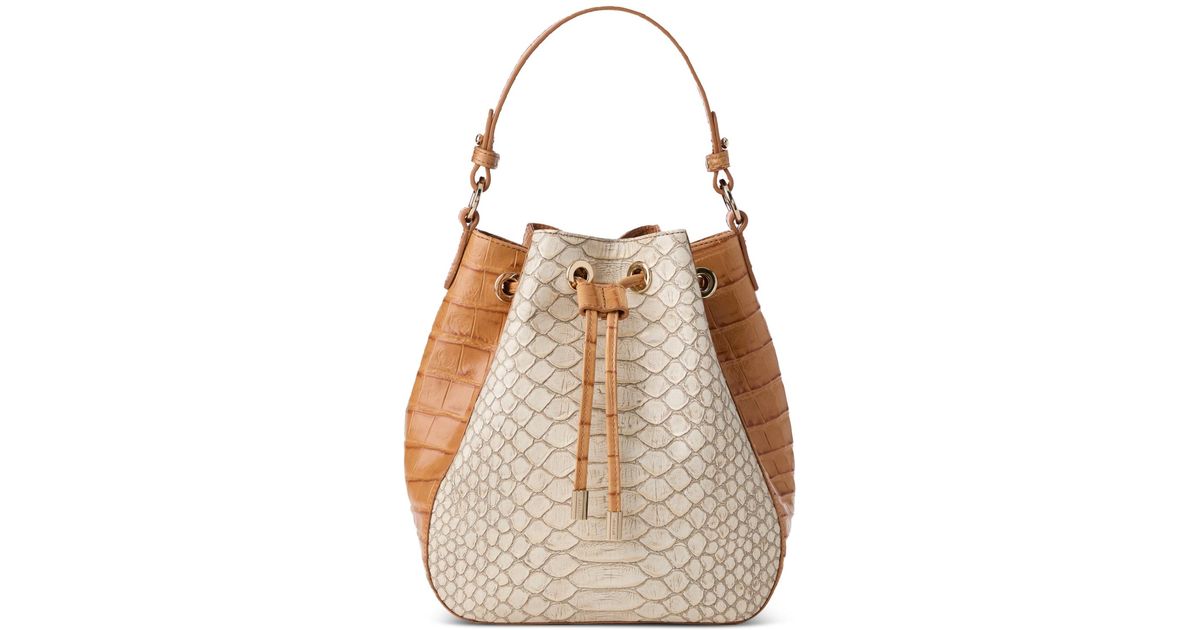 Brahmin Melinda Medium Leather Bucket in Brown | Lyst