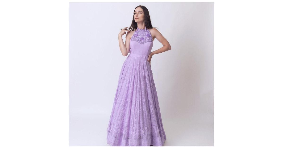 Ras Gown Dress in Purple | Lyst