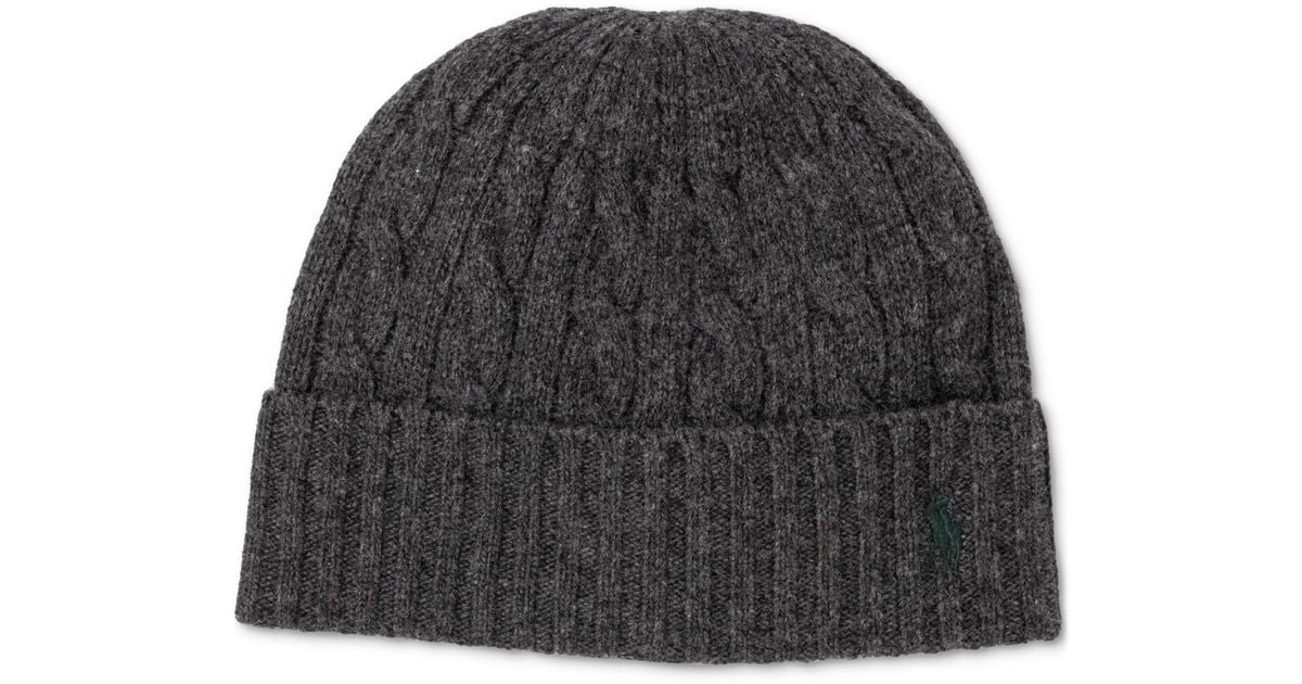 Polo Ralph Lauren Classic Cable Beanie in Gray for Men | Lyst