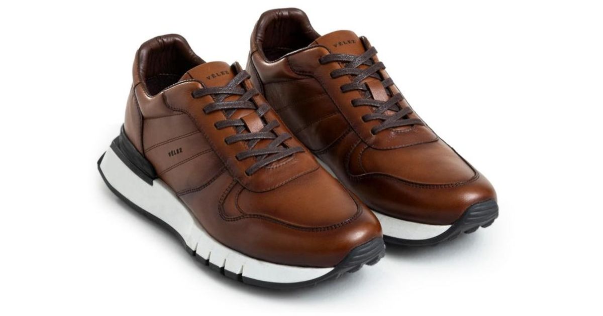 Velez Leather Sneakers in Brown | Lyst