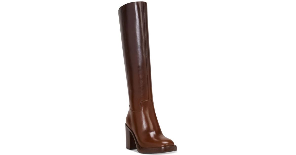 Vince Camuto Gibi Platform Knee-high Boots in Brown | Lyst