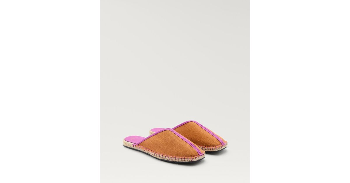 Mango Contrast Stitch Espadrille Slip-ons in Pink | Lyst