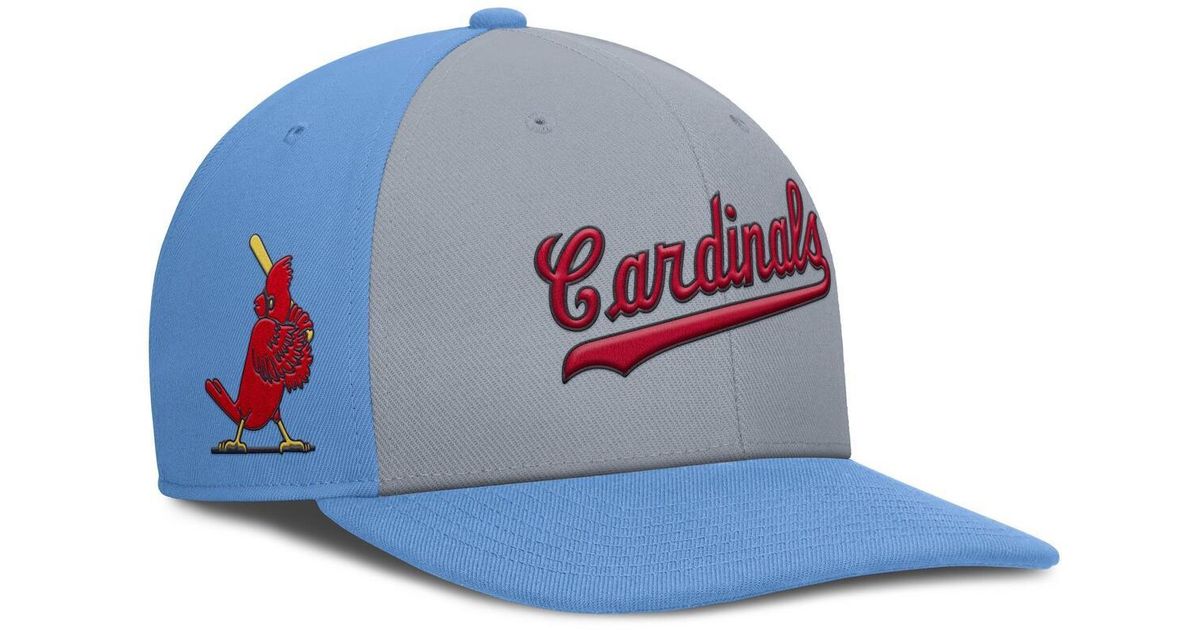Nike Gray/light Blue St. Louis Cardinals Pro Performance Snapback Hat ...