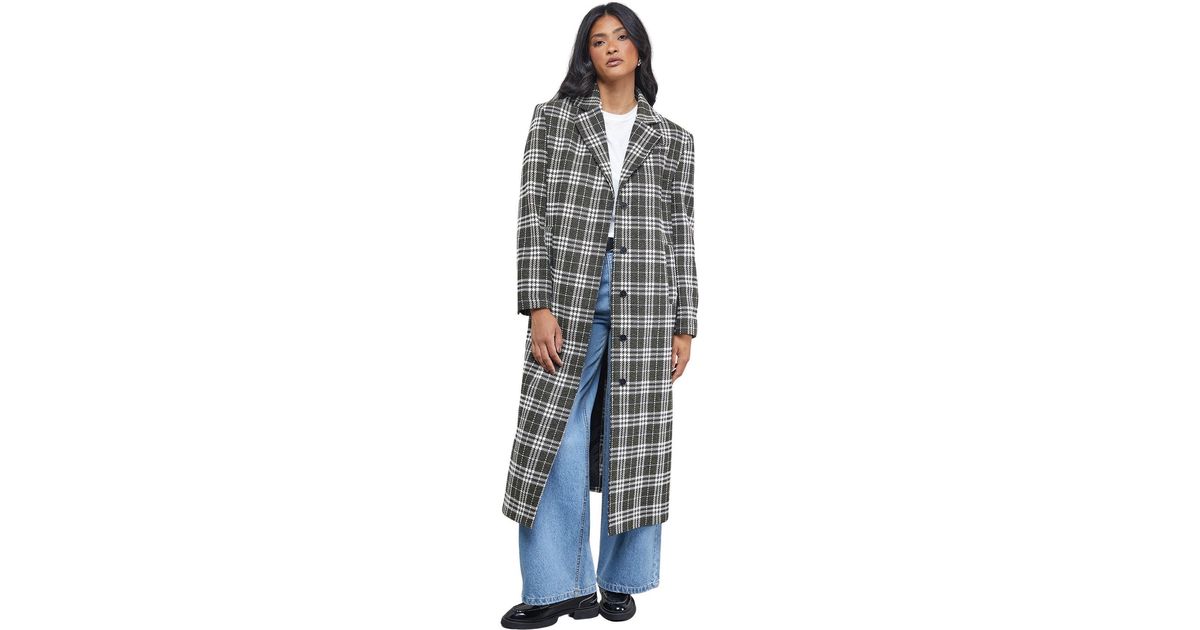 Warehouse Oversized Maxi Coat in Blue | Lyst
