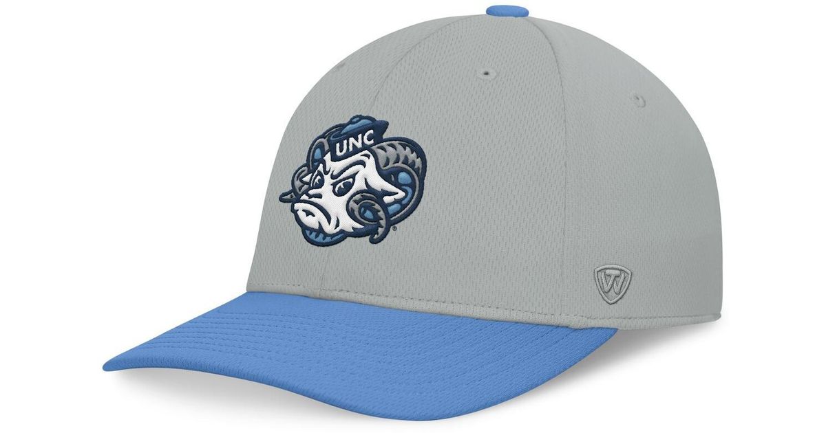 Top Of The World Gray/light Blue North Carolina Tar Heels Mick Flex Hat ...