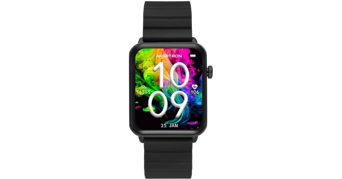 Armitron Connect Matrix Silicone Smartwatch in Black | Lyst