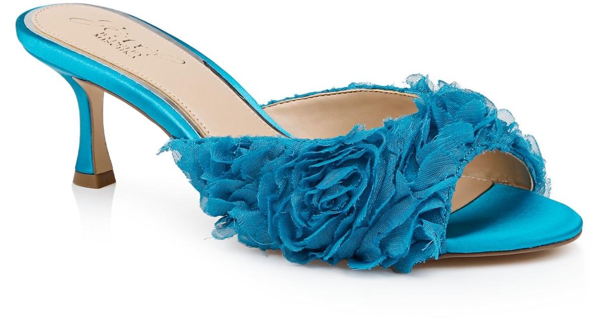 Badgley Mischka Scarlet Dress Slides Sandals in Blue | Lyst
