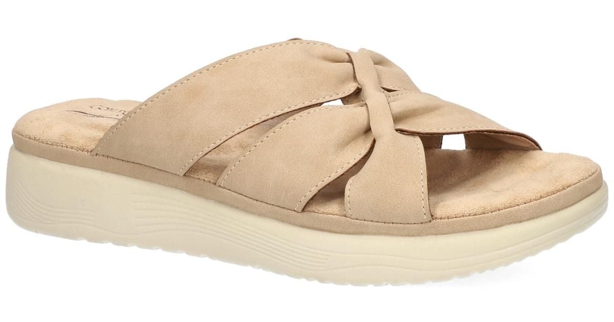 Easy Street Mickey Woven Slide Sandals in Natural | Lyst