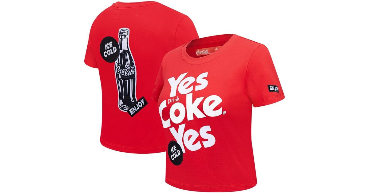 FREEZE MAX Coca-cola Yes Coke Yes Baby Doll Cropped T-shirt in Red | Lyst