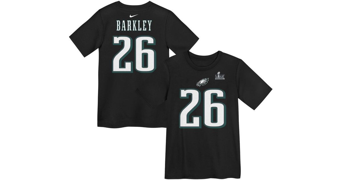 Nike Preschool Saquon Barkley Philadelphia Eagles Super Bowl Lix Name Number T-shirt in Black ...