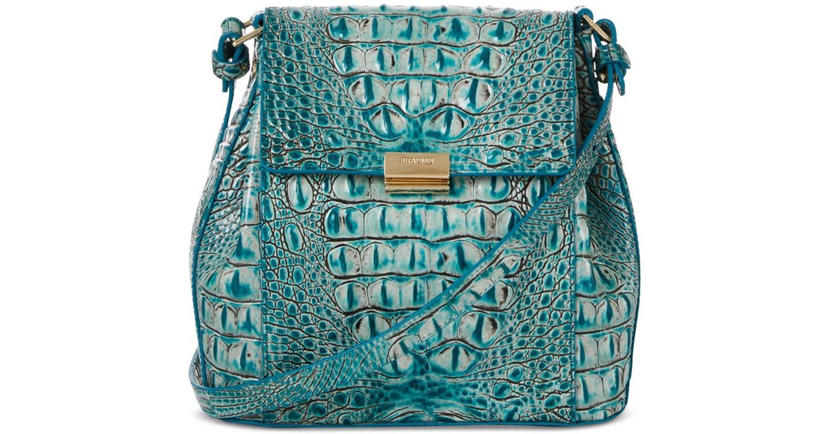 Brahmin Melbourne Margo Embossed Leather Crossbody in Green | Lyst Brahmin Melbourne Margo Embossed Leather Crossbody in Green | Lyst