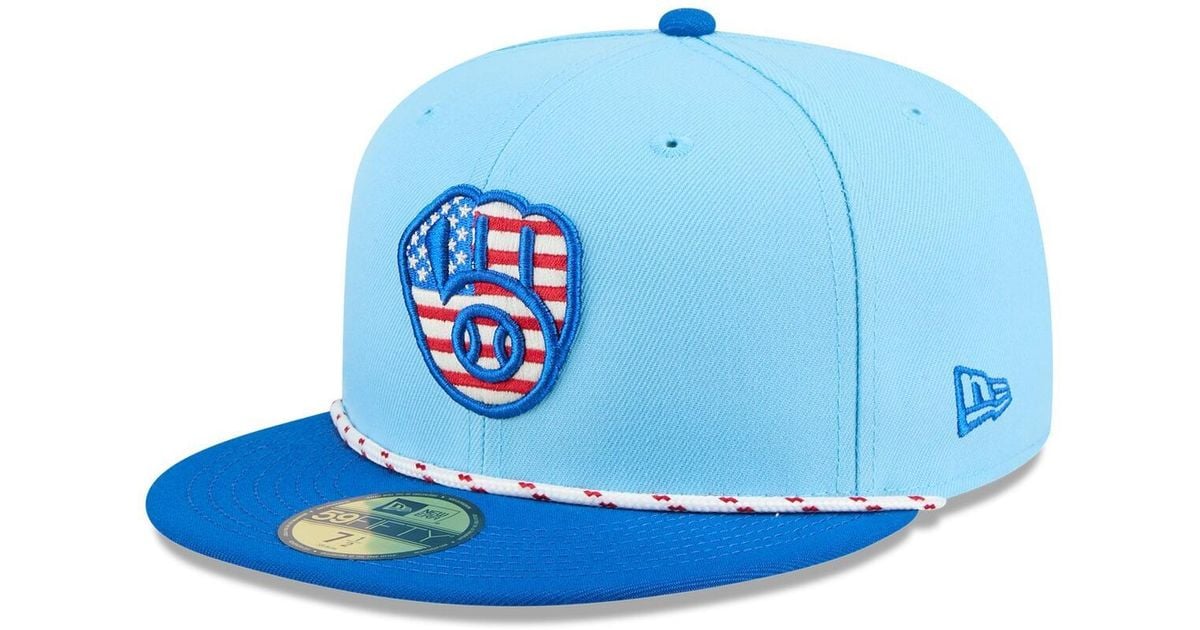KTZ Light Blue/blue Milwaukee Brewers 2025 Fourth Of July 59fifty ...
