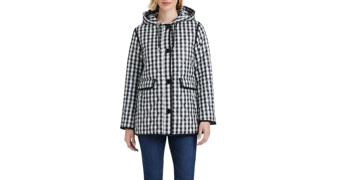 Kate Spade Diamond Quilted A-line Jacket in Blue | Lyst