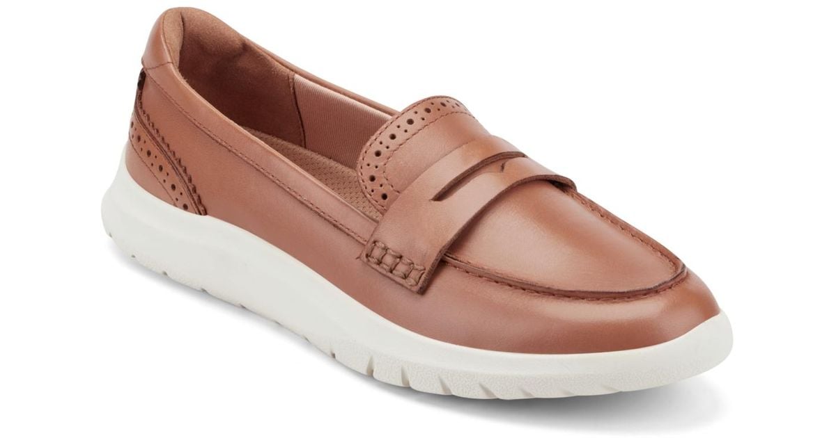 Easy Spirit Ryla Eflex Slip-on Penny Loafers in Brown | Lyst