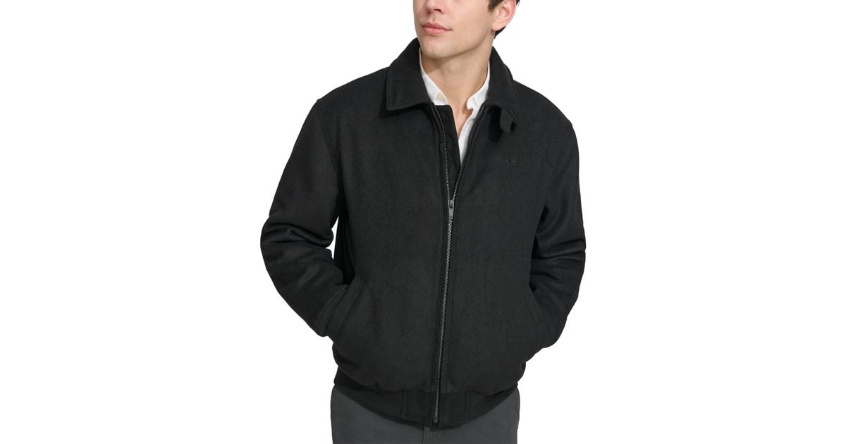 Dockers Full-zip Bomber Jacket in Black for Men | Lyst