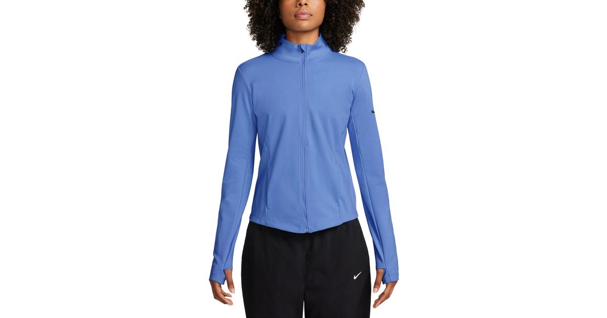 Nike One Dri-fit Full-zip Mid-layer Top in Blue | Lyst