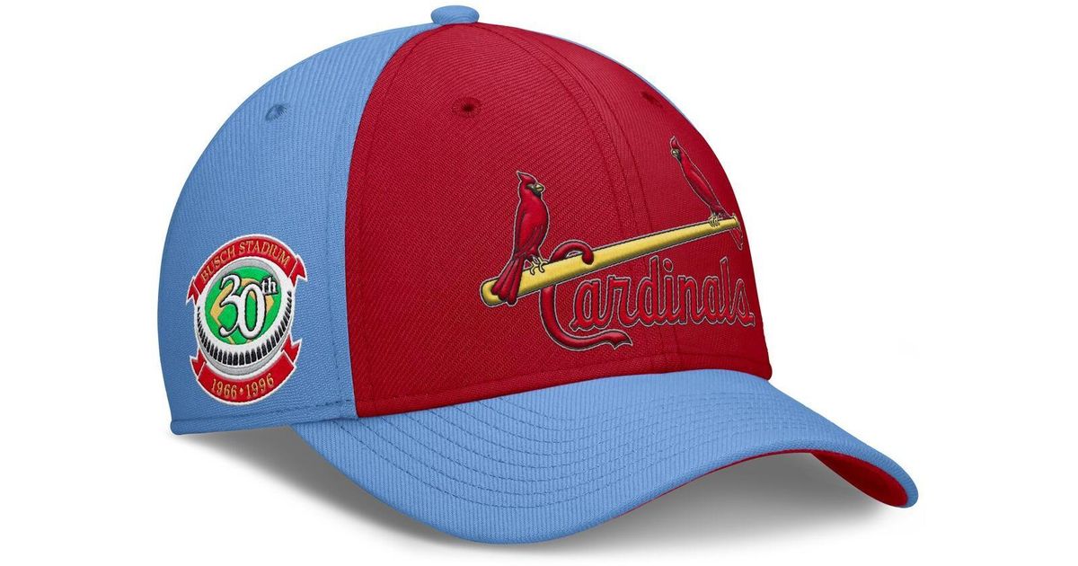 Nike Light Blue/red St. Louis Cardinals Rise Swoosh Performance Flex ...