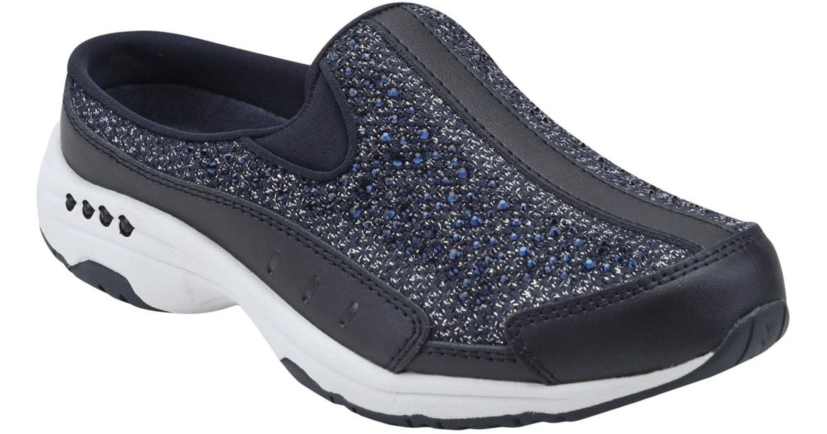 Easy Spirit Traveltime Sparkle Slip-on Mule Walking Sneakers in Blue | Lyst