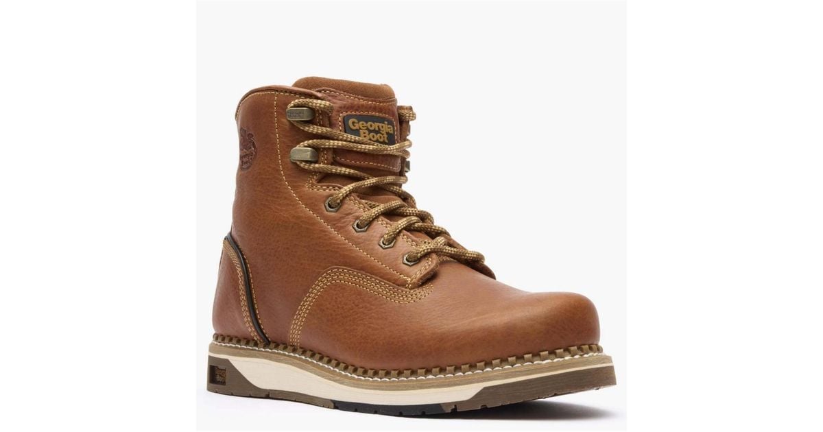 Georgia Boot Amp Lt Wedge Work Boot in Brown for Men | Lyst