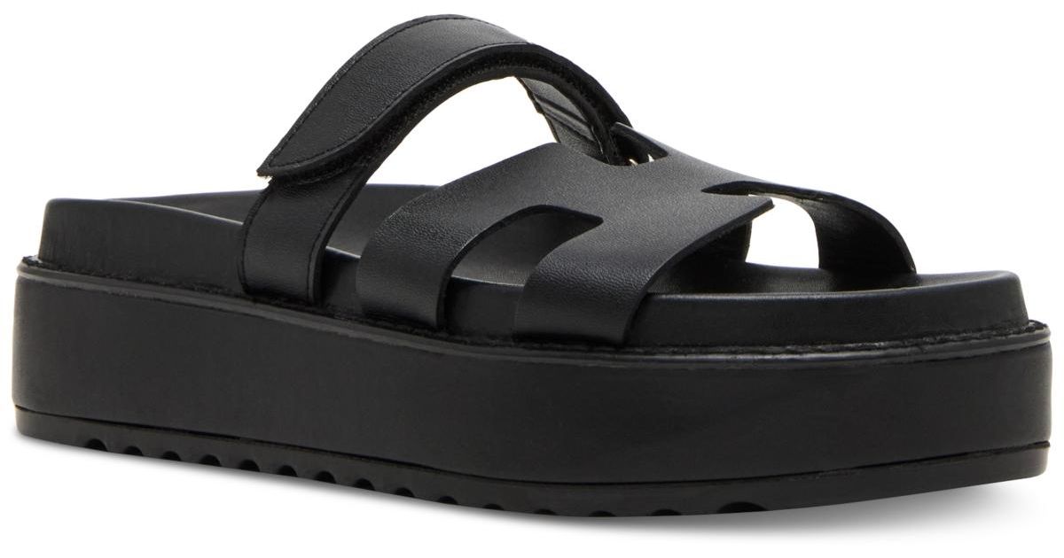 Steve Madden Bigmayven Platform Footbed Sandals in Black | Lyst