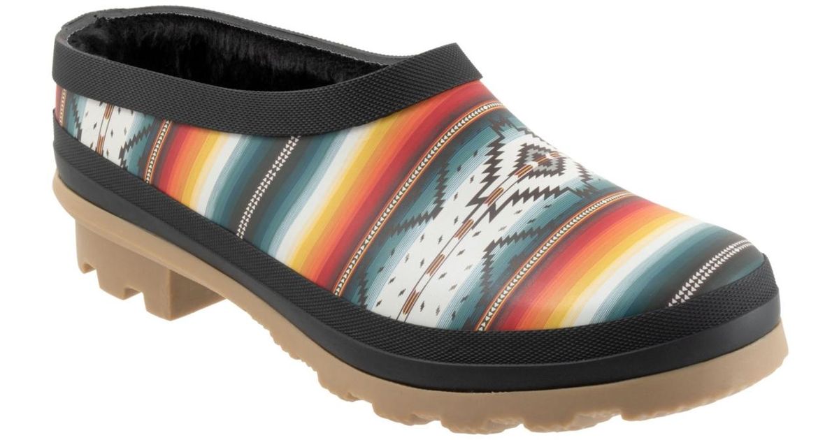 Pendleton Saltillo Sunset Fur Clogs in Black | Lyst