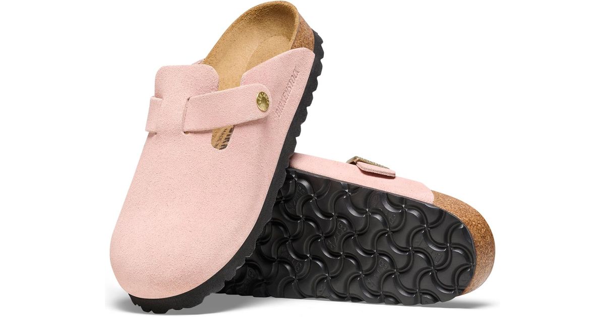 Birkenstock Boston Suede Leather Clogs From Finish Line in Black | Lyst