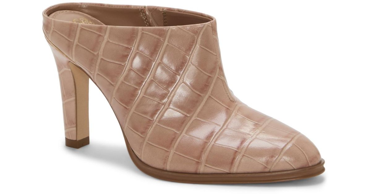 Vince Camuto Solene High Heel Almond-toe Clogs in Brown | Lyst